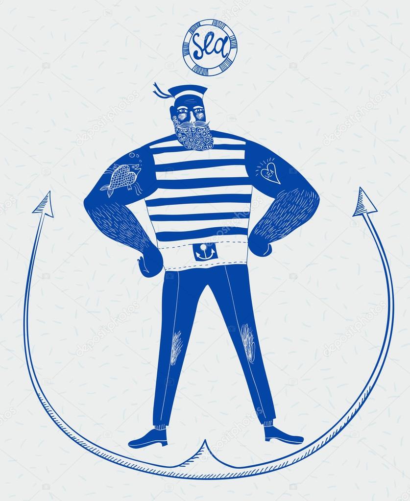 Mighty cartoon seaman Stock Vector Image by ©shtonado #63340339