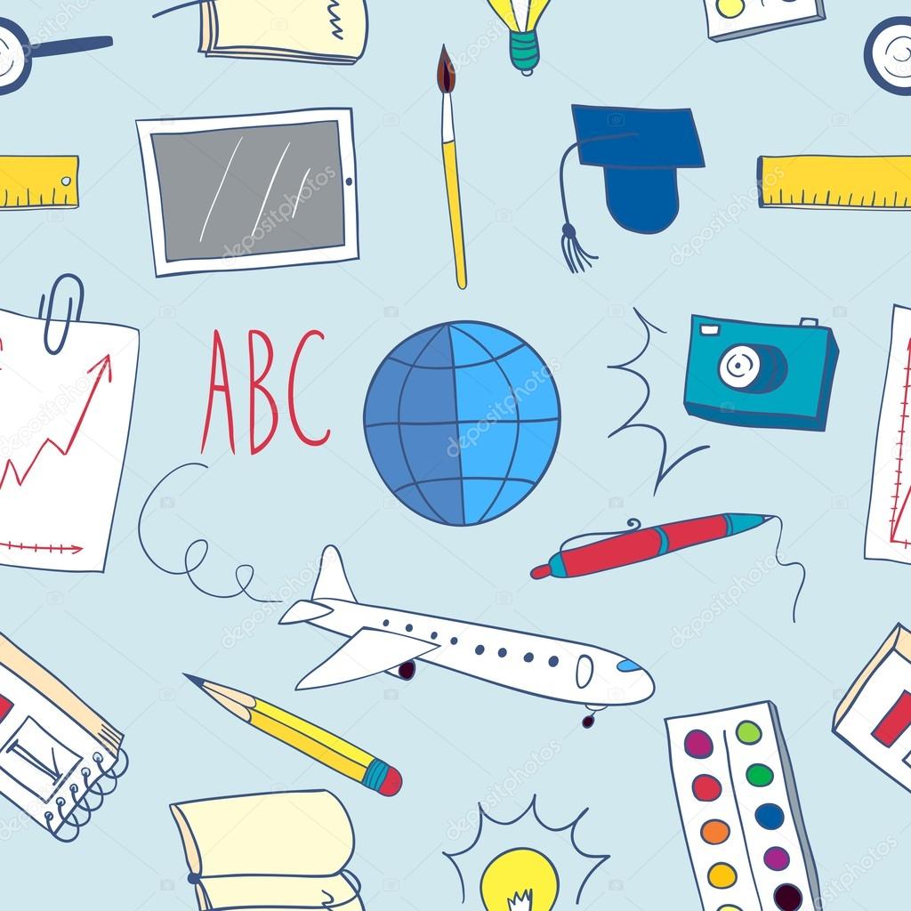 Learning doodle seamless pattern Stock Vector Image by ©shtonado #63340789