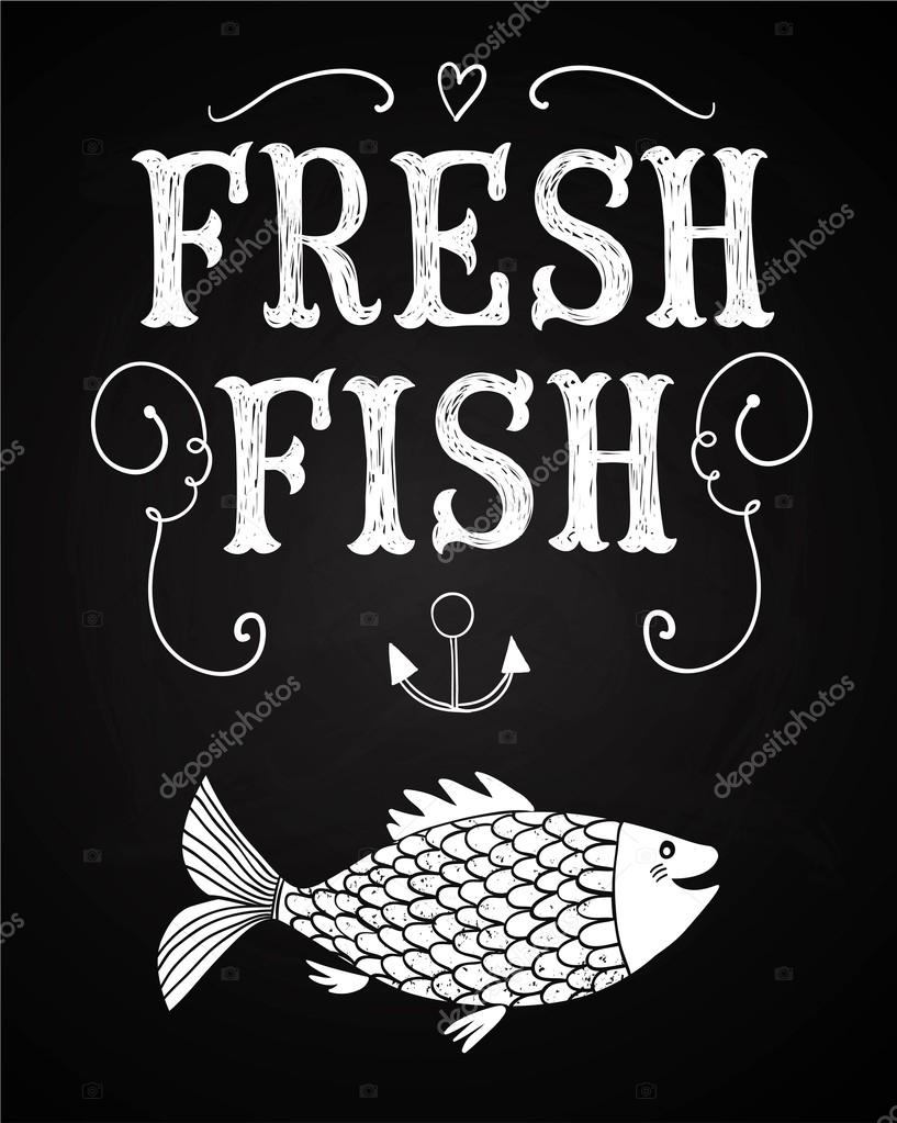 Fresh fish poster Stock Vector Image by ©shtonado #64639225
