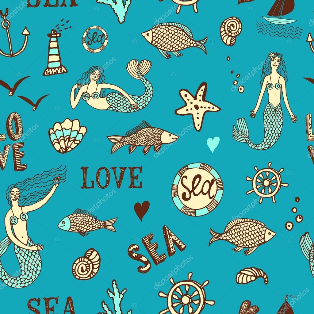 Sea seamless background Stock Vector Image by ©shtonado #66020945