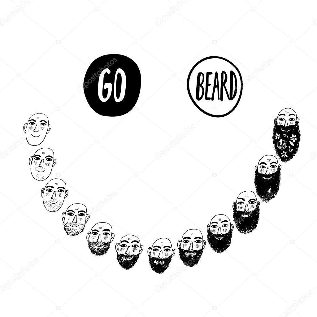 Funny illustratoin with growing beard Stock Vector Image by ©shtonado ...