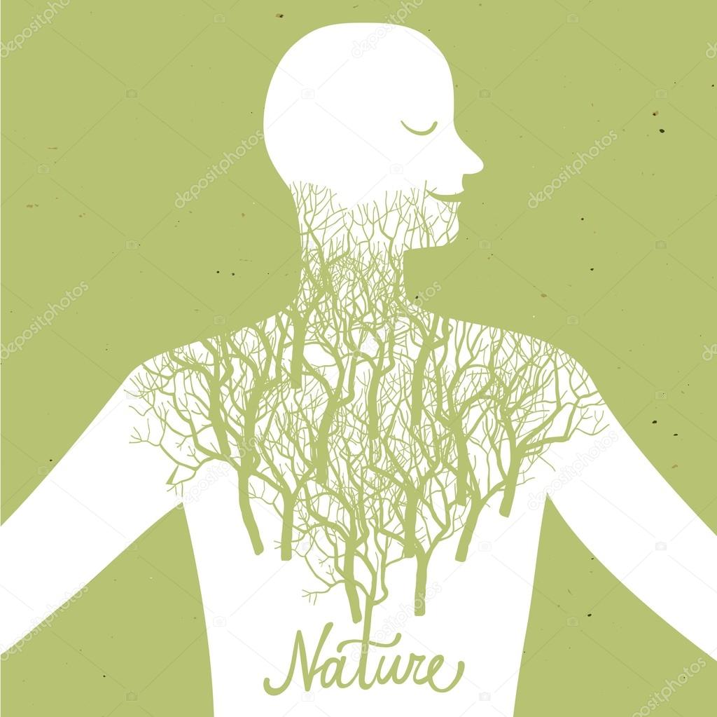 Human and nature ecological illustration Stock Vector by ©shtonado 79581086