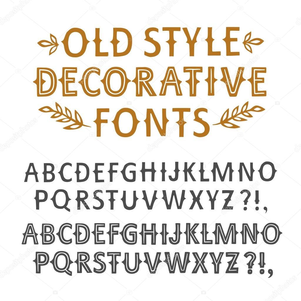 Vintage Hand Written Vector Fonts Set Stock Shtonado