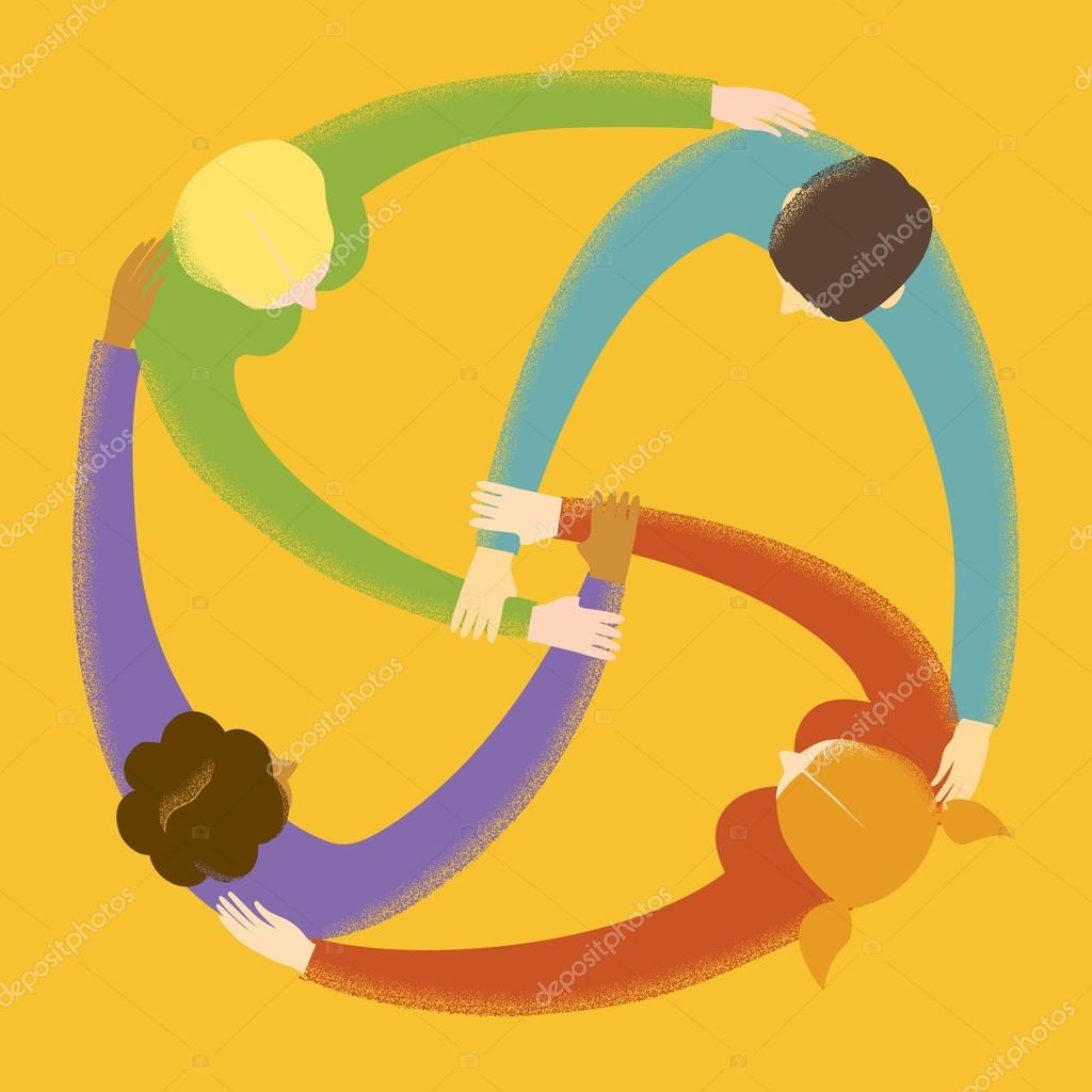 Group of people in circle Stock Vector Image by ©shtonado #91589276