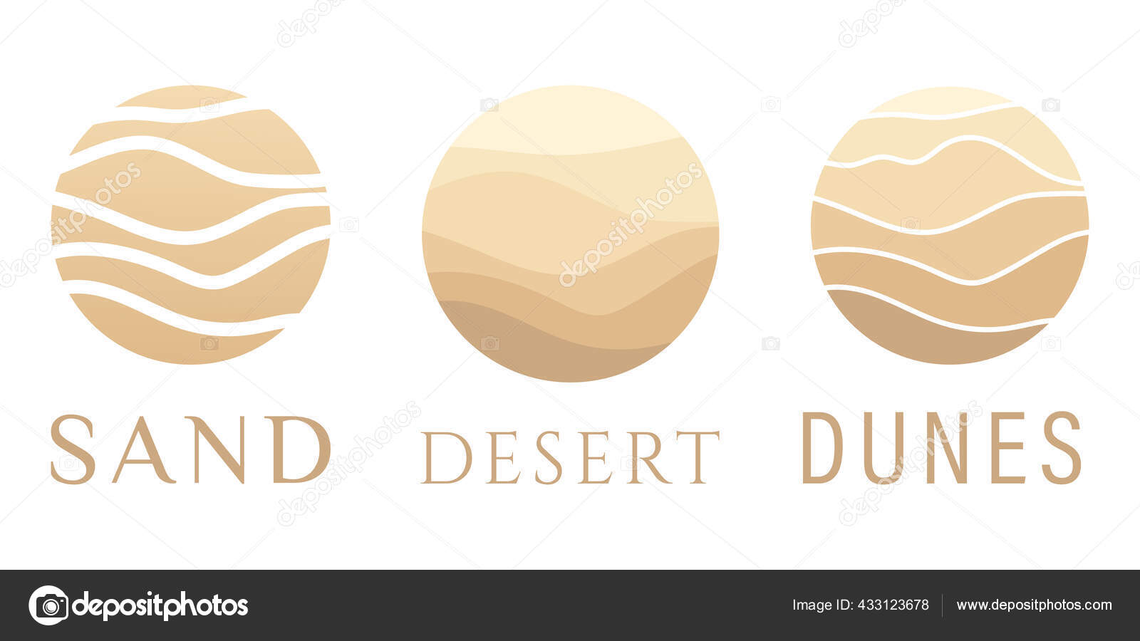Sand Dunes Beach Desert Abstract Template Logo Pattern Wavy Lines Stock ...