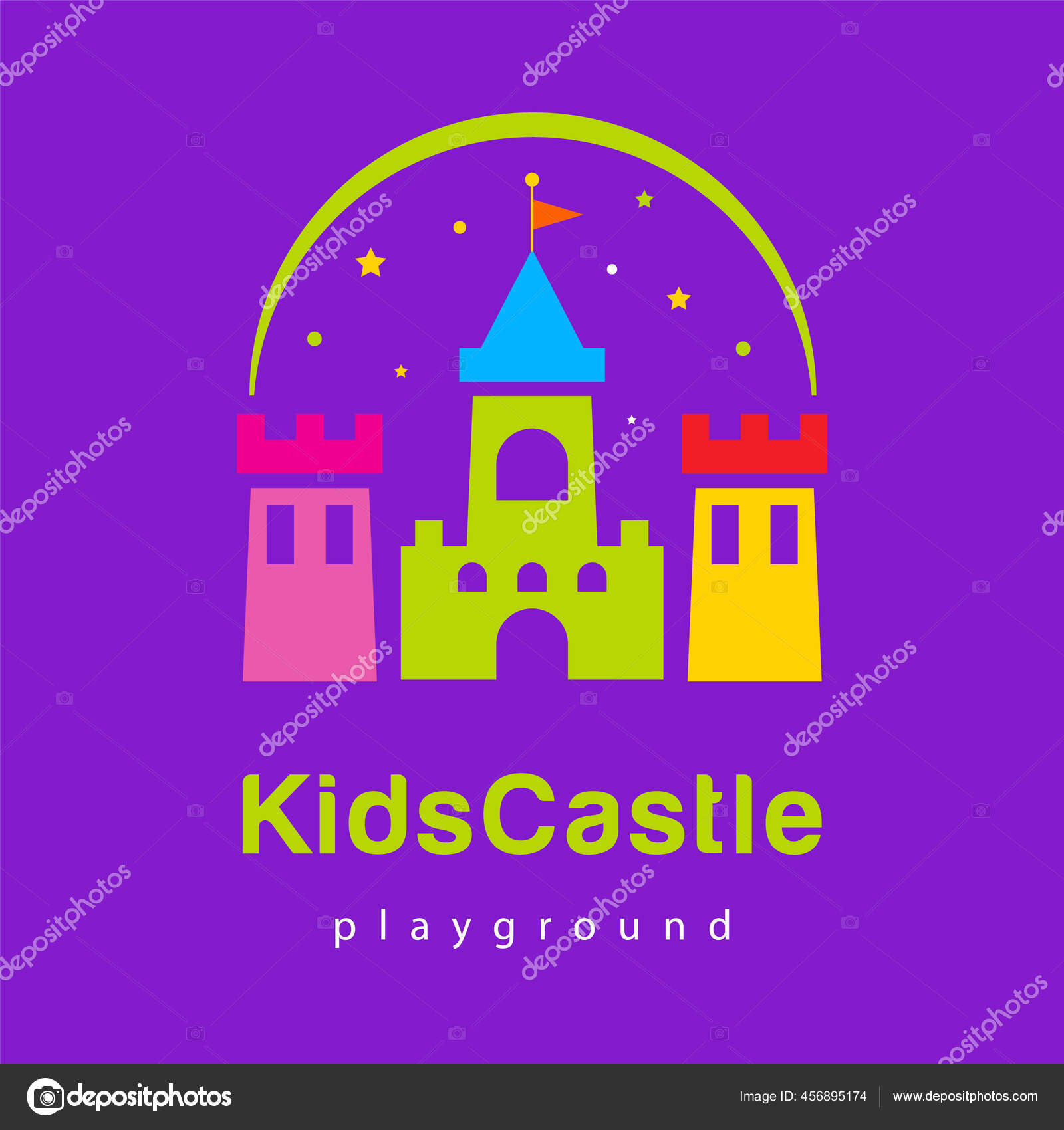 Lettering Kids Zone Logo Playground Kids Club Icon Children Sign Stock ...