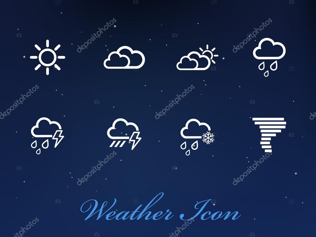 Vector Weather icons on sky background Stock Vector Image by ©delices ...