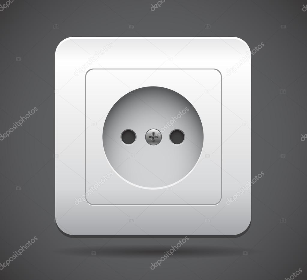 Power Socket Icon. Realistic vector illustration Stock Vector by ...