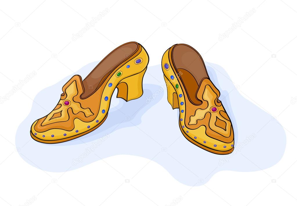 Magic golden shoes — Stock Vector © Polyudova #62889951