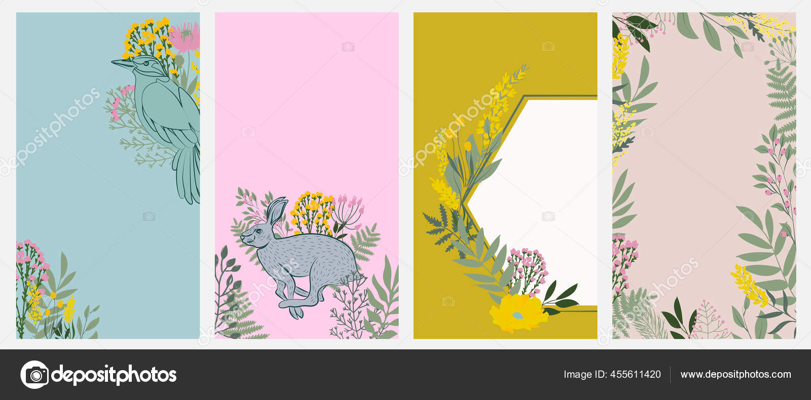 Set Vertical Background Social Media Mobile App Landing Page Editable ...