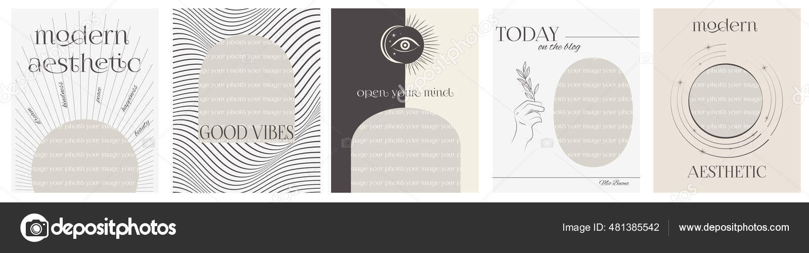 Modern Aesthetic Post Template Design Backgrounds Social Media Place ...