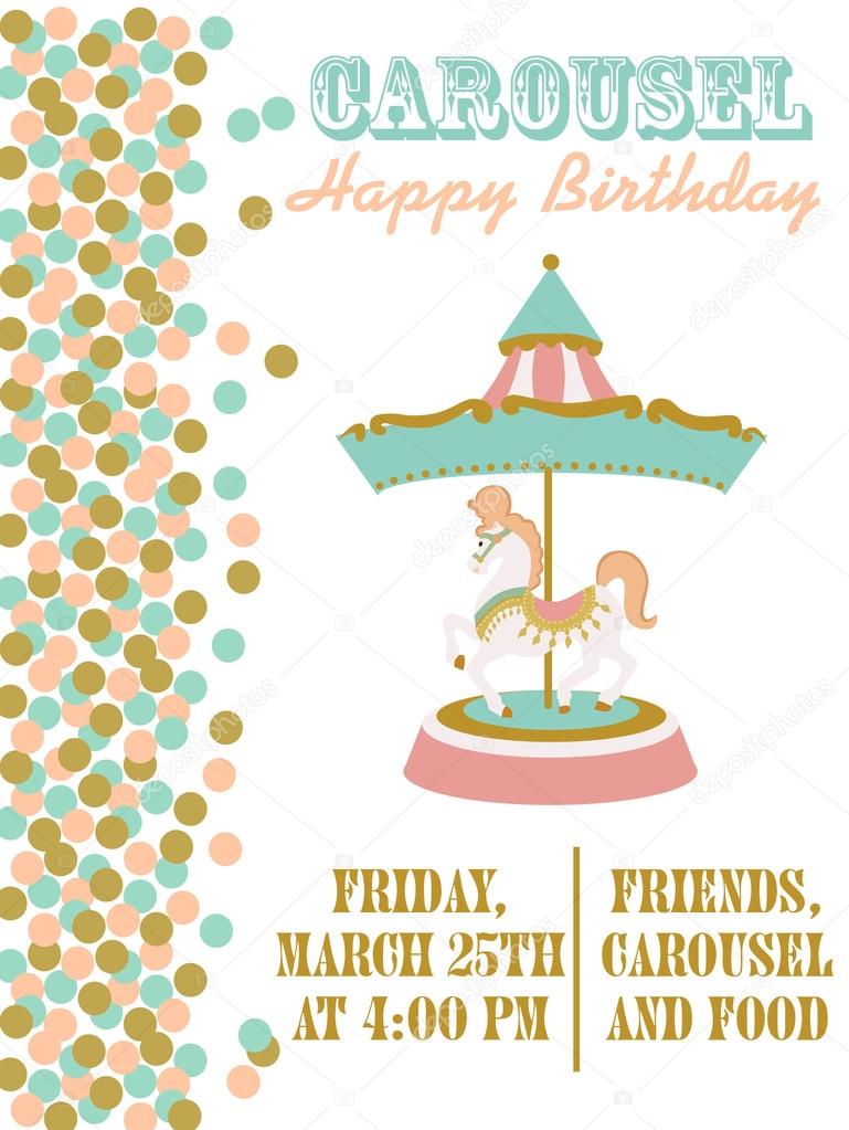 Carousel birthday party — Stock Vector © MioBuono12 #62133301