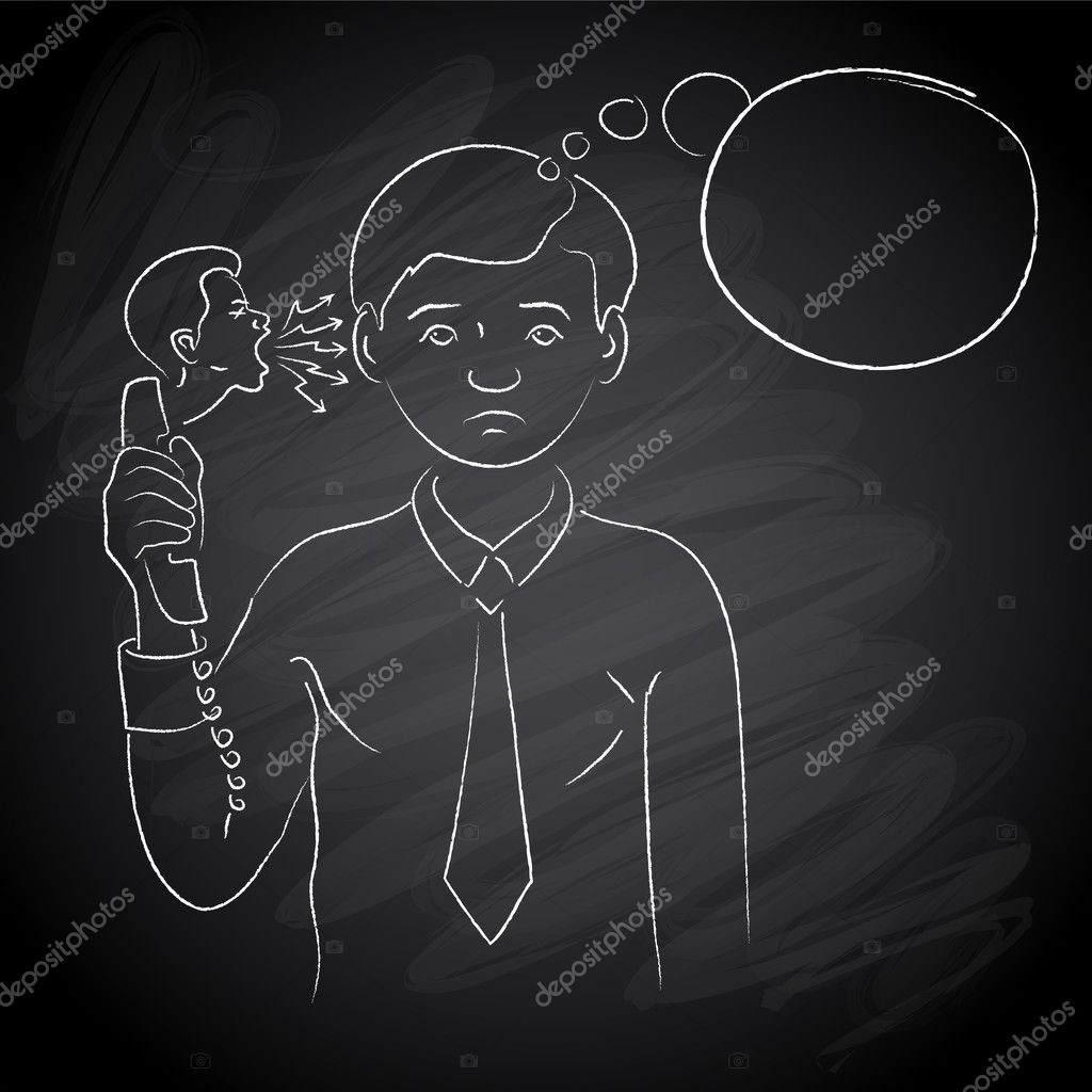 Freehand drawing illustrating a tense phone call — Stock Photo ...