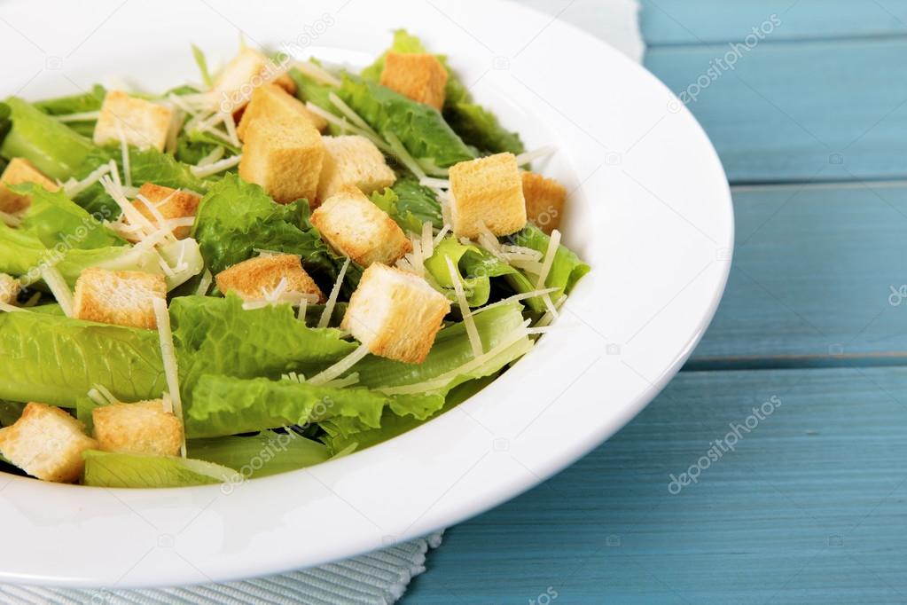 Summer caesar salad picnic table — Stock Photo © jhstudio #114163670