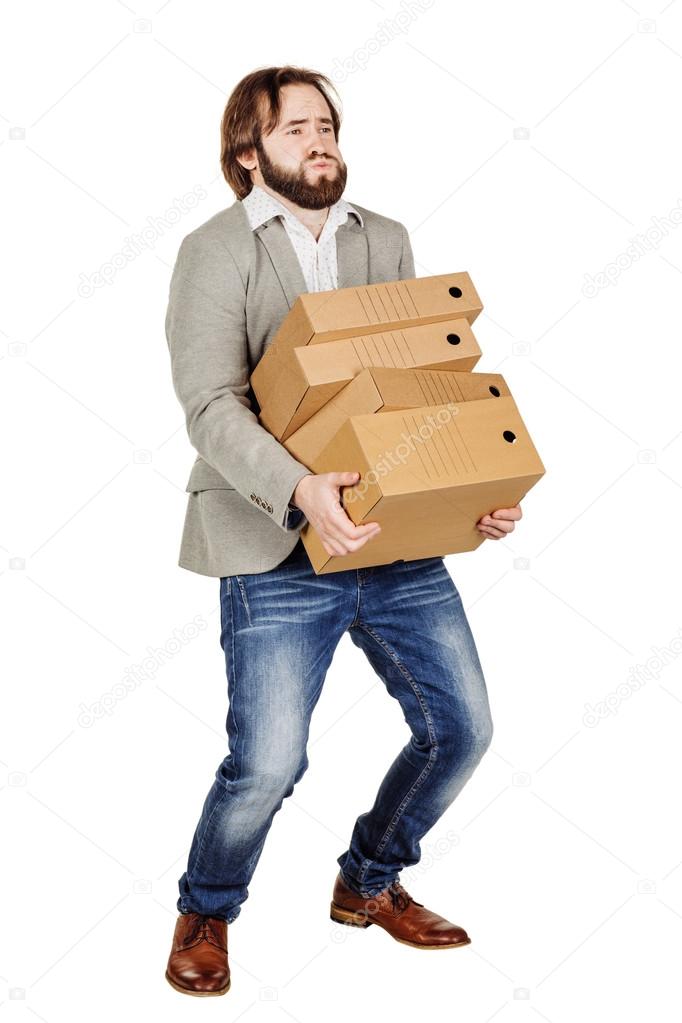 Man holding many folders Stock Photo by ©kaninstudio 110420272