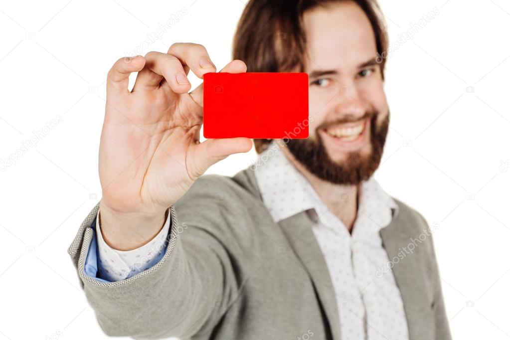 Man holding a credit card — Stock Photo © kaninstudio #110420730