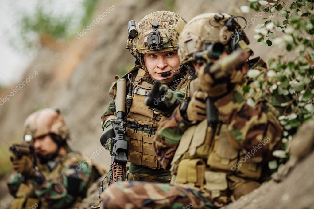 U.S. Army soldiers during the military operation — Stock Photo ...