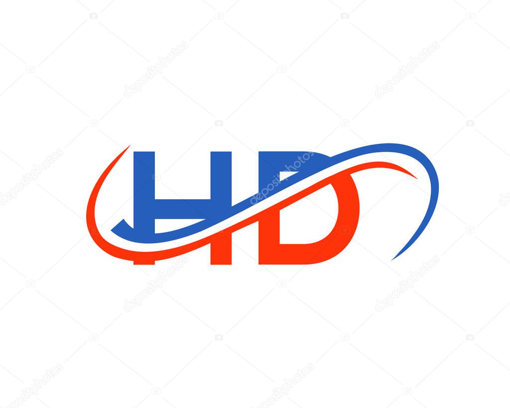 Diseño inicial del logotipo de HD. Carta HD vinculado logotipo del ...