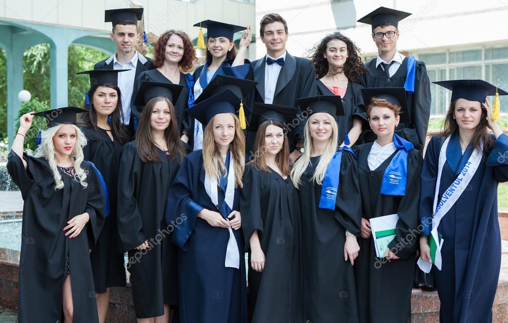 Graduation, Students, Education. Group of European Graduating Students ...