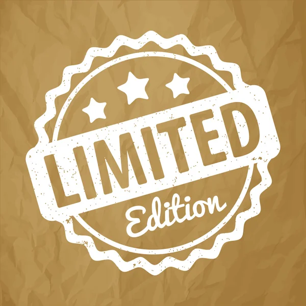 Limited Edition rubber stamp award vector black on crumpled paper brown ...