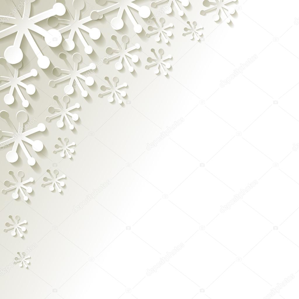 White paper snowflakes on white background Stock Vector Image by ...