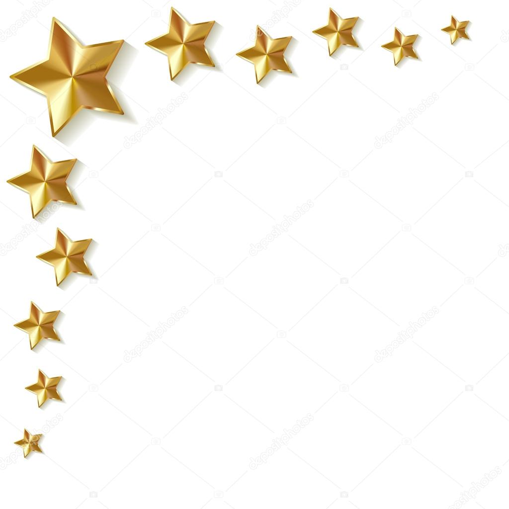 Gold stars vector in the corner on a white background. Stock Vector ...
