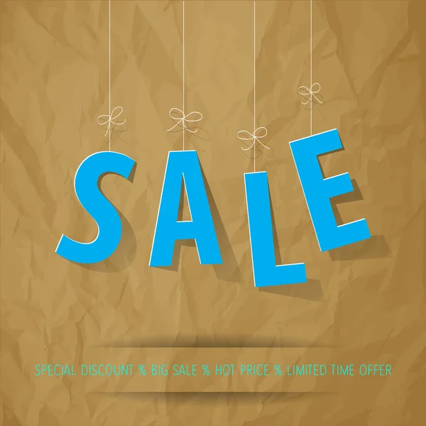 SALE paper letters neon pink on a crumpled paper brown background ...