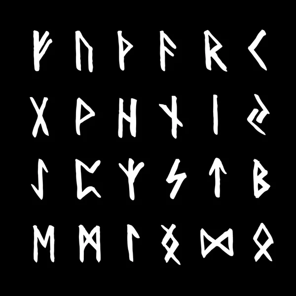 Alphabet with ancient Old Norse runes (Futhark) Set of 24 scandinavian ...