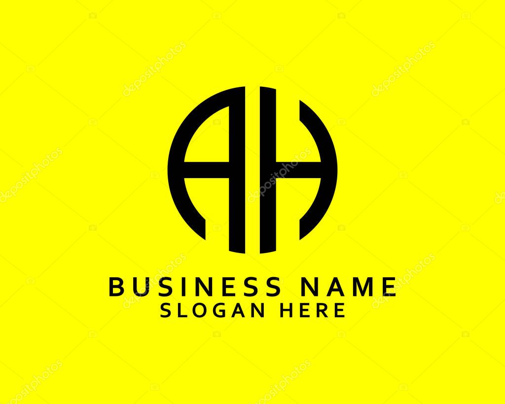 AH HA LETTER LOGO DISEÑO VECTOR PLANTILLA. AH HA LOGO DESIGN. 2022