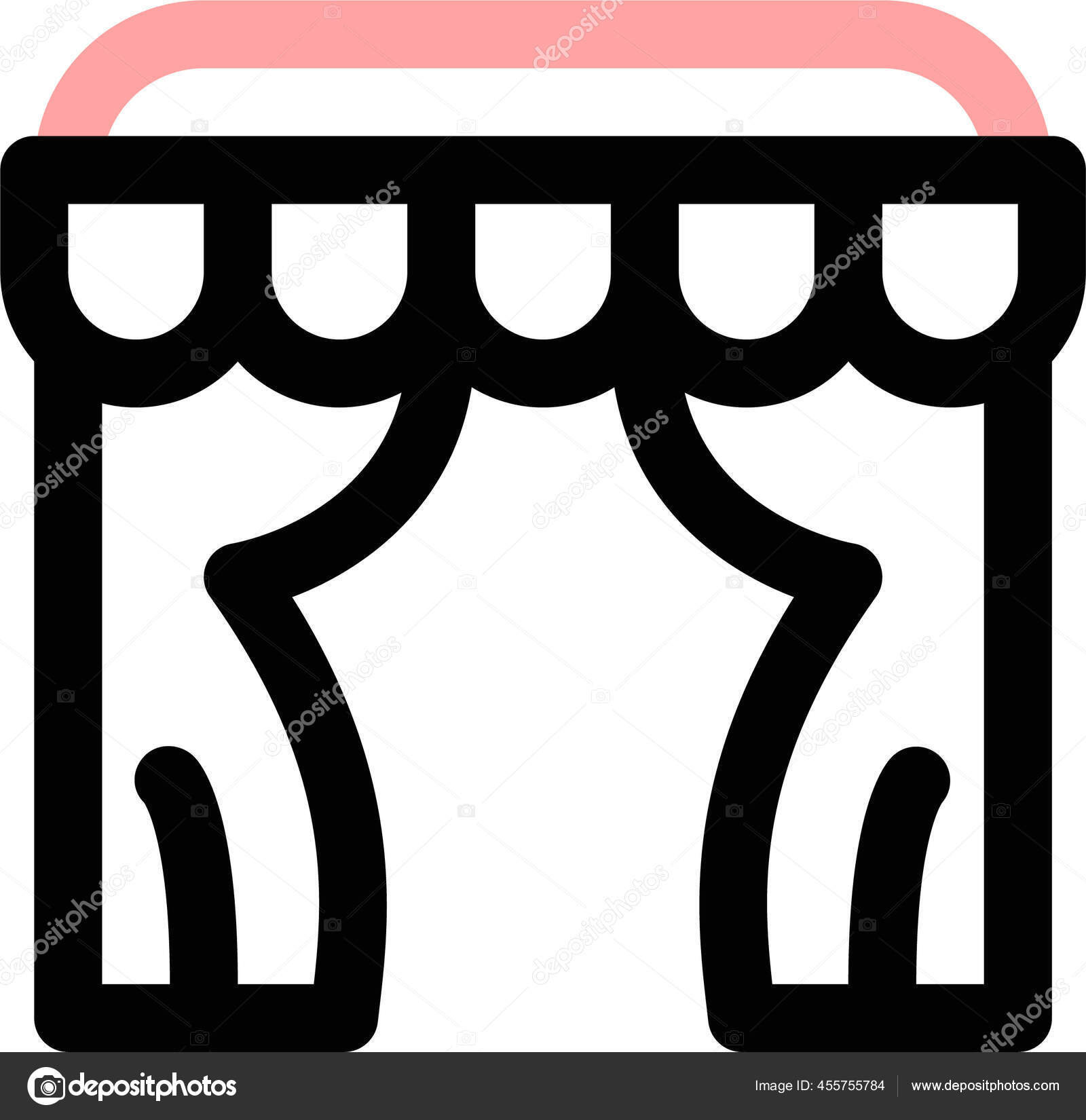 Curtain Icon Vector Illustration Isolated White Background Stock Vector ...