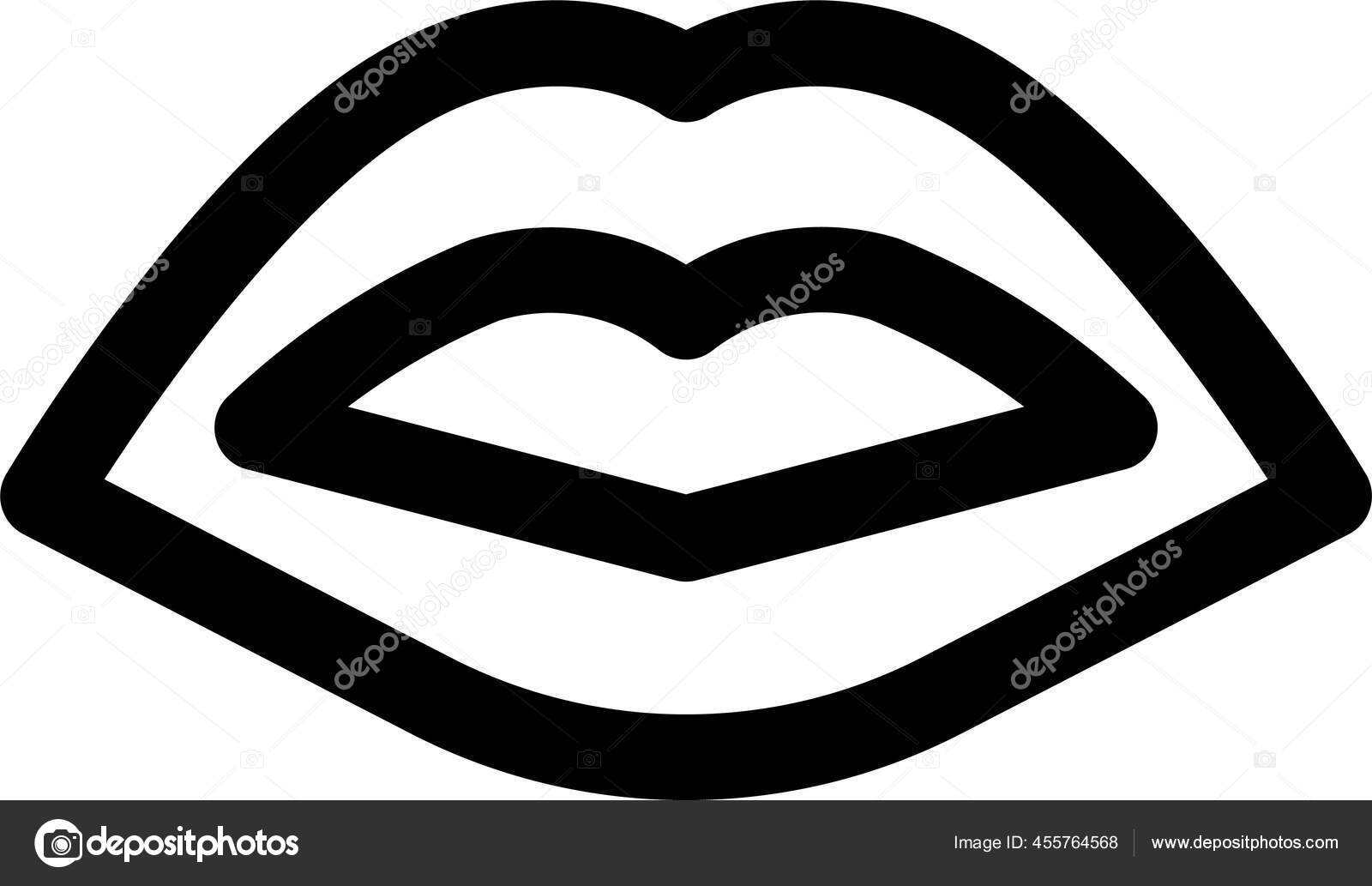 Icono Labios Ilustración Vectorial Aislada Sobre Fondo Blanco Vector de ...