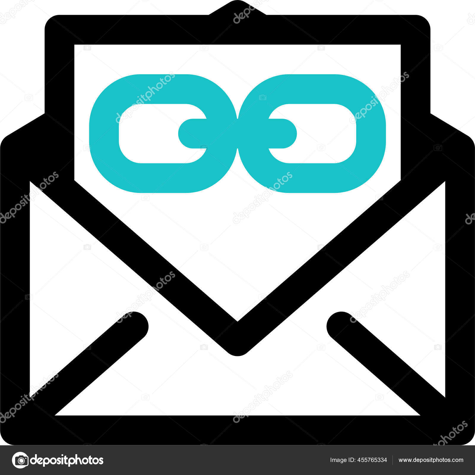 Mail Link Icon Vector Illustration Isolated White Background Stock ...