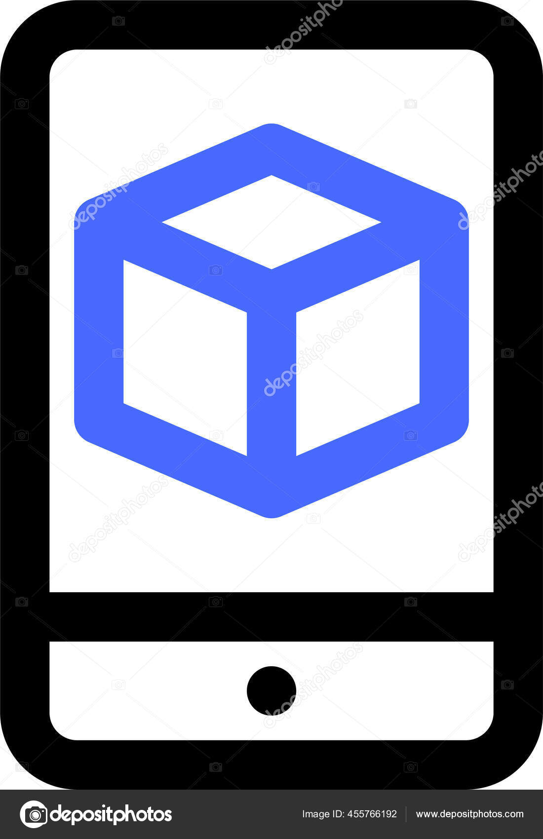 Mobile Cube Icon Vector Illustration Isolated White Background Stock ...