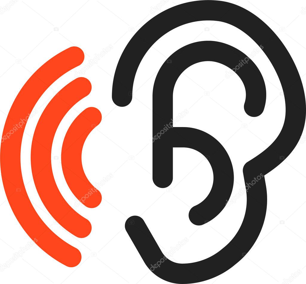 Icono Auditivo Ilustración Vectorial Aislada Sobre Fondo Blanco Vector ...