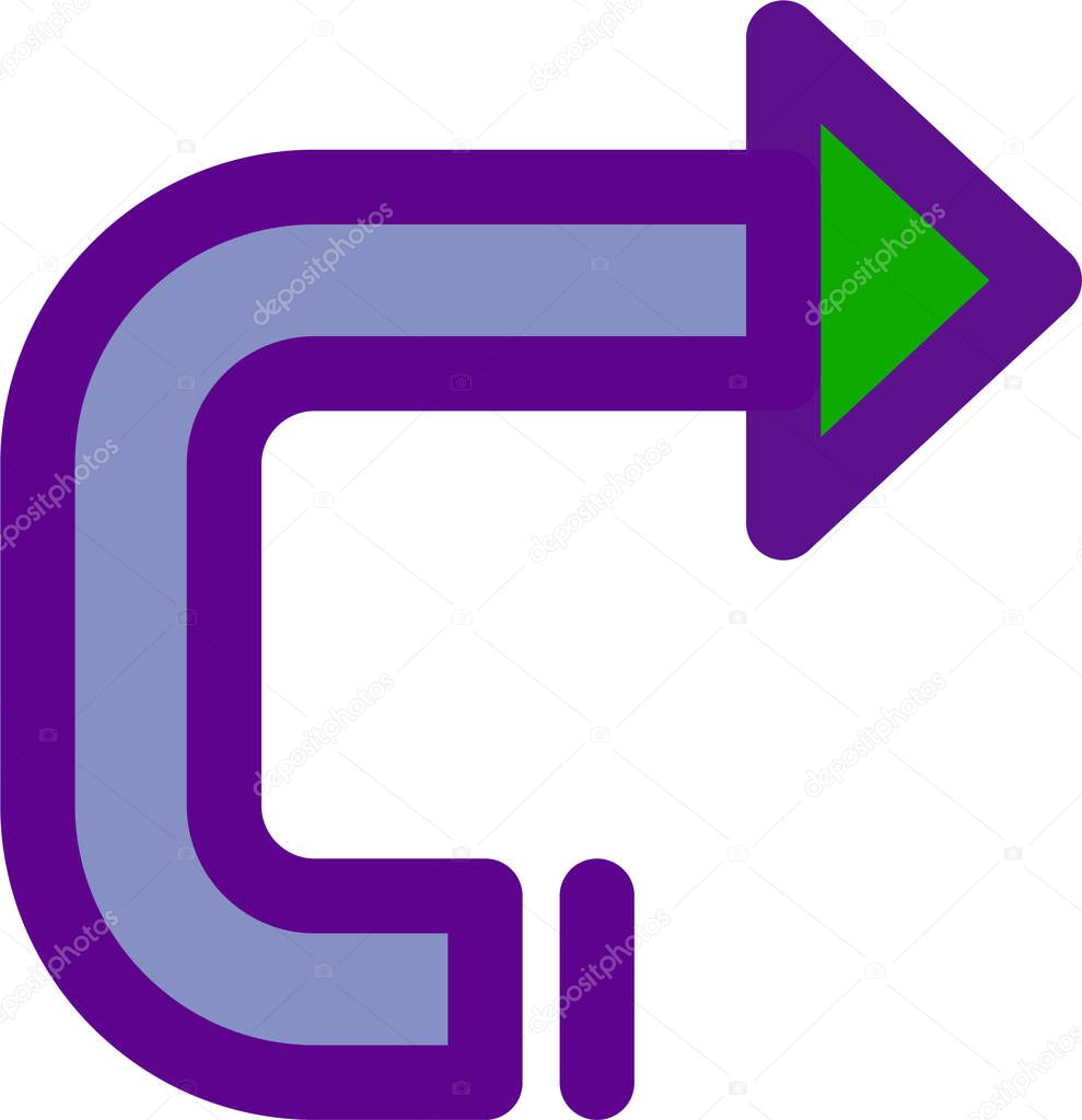 Icono Curva Izquierda Ilustración Vectorial Aislada Sobre Fondo Blanco ...