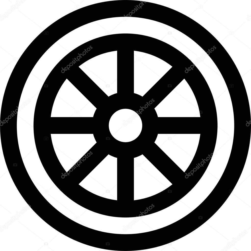 icono de rueda, ilustración vectorial aislada sobre fondo blanco 2024