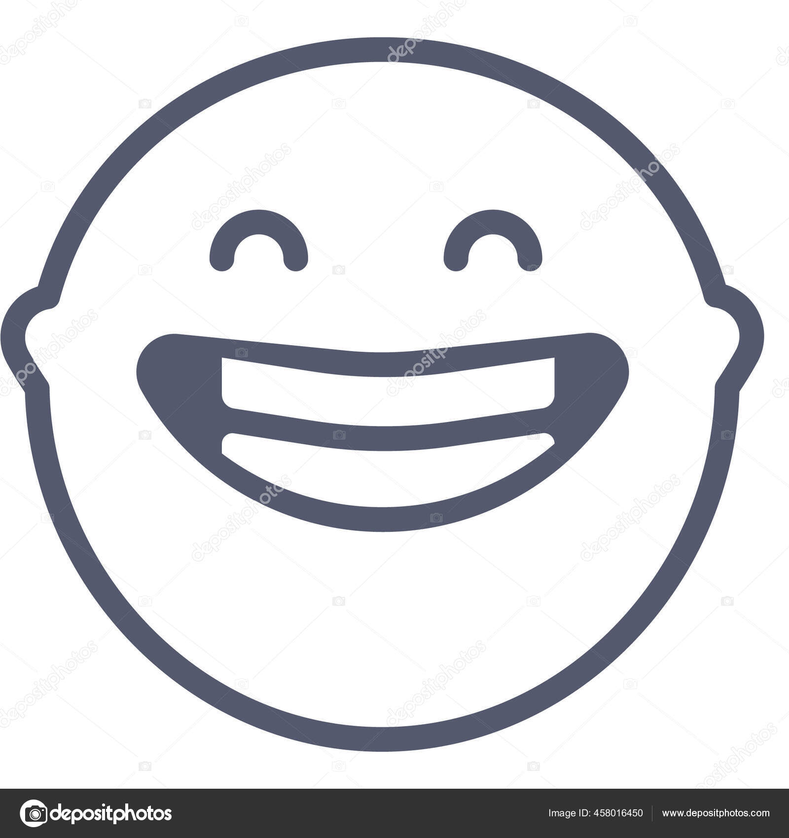 Ikon Emoji Tertawa Ilustrasi Vektor Diisolasi Pada Latar Belakang Putih ...