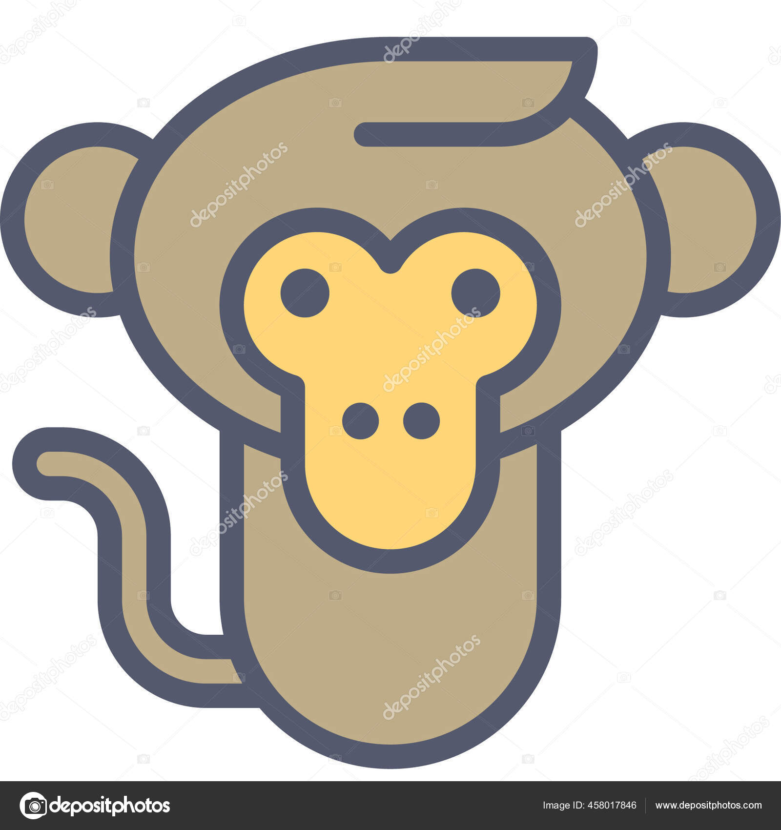Monkey Face Expression Emoticon Vector Illustration Stock Illustration ...