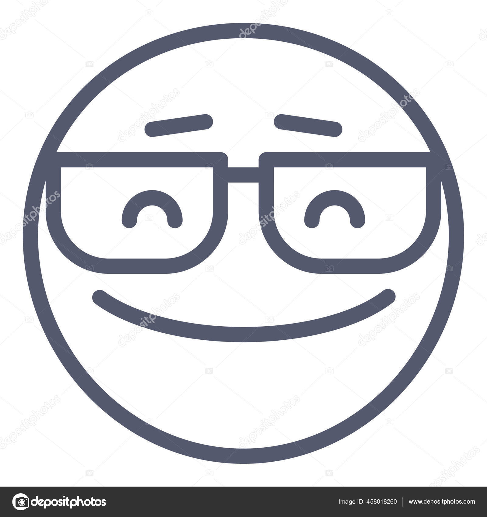 Movie Glasses Emoji Icon Vector Illustration Isolated White Background