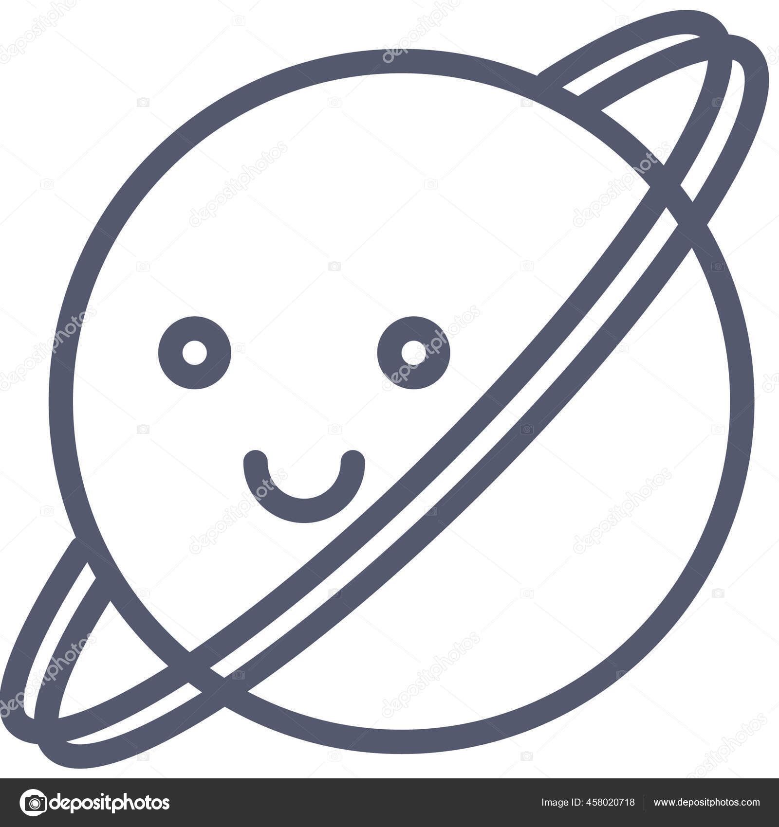 Saturn Icon Vector Illustration Isolated White Background Stock Vector ...