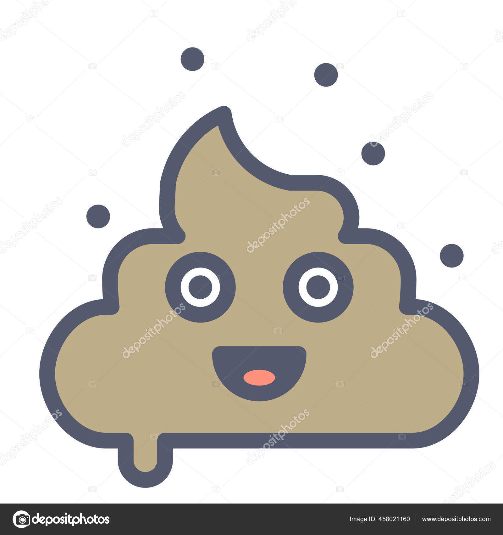Happy Shit Emoji Icon Vector Illustration Isolated White Background ...