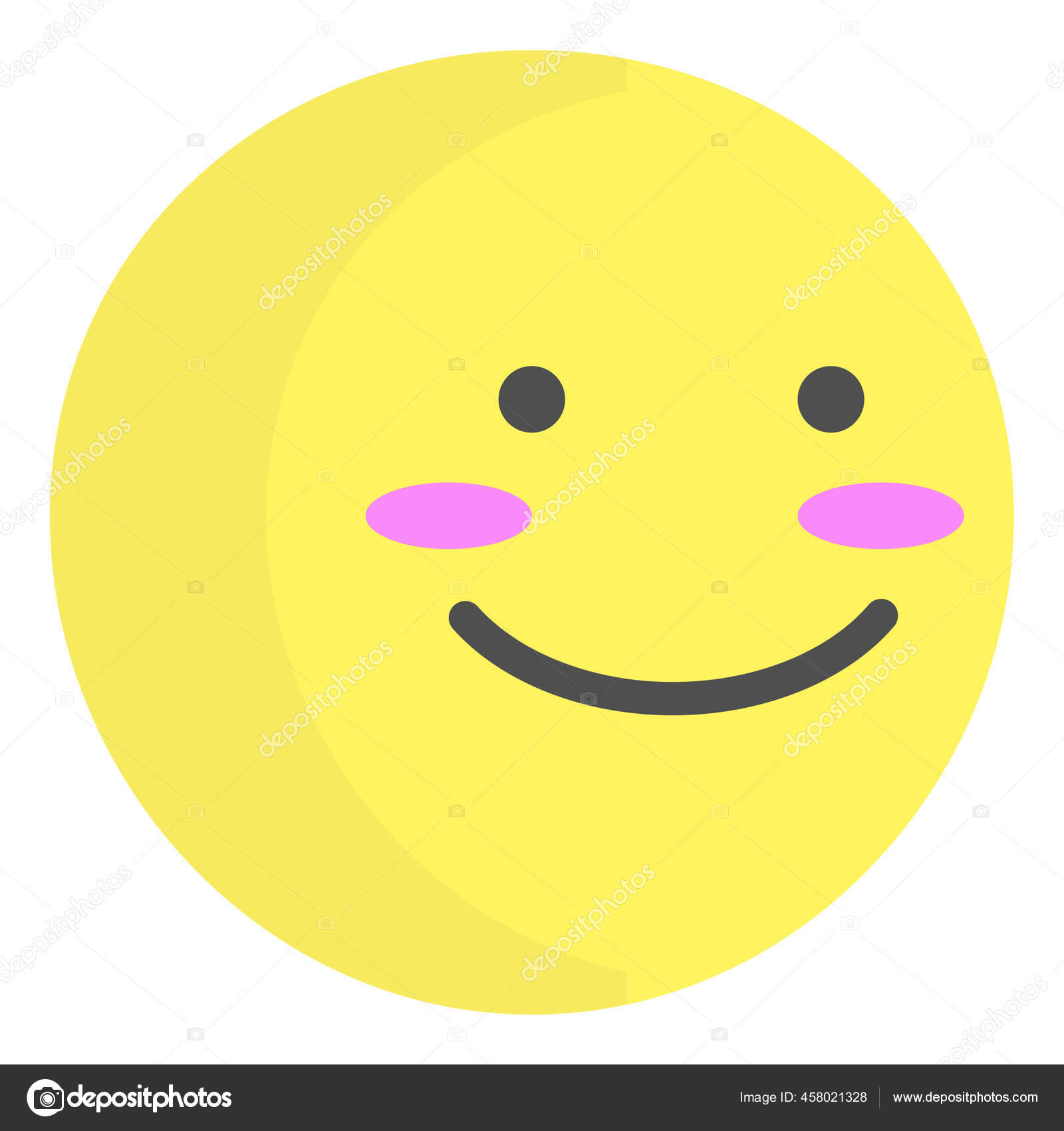 Smiling Emoji Icon Vector Illustration Isolated White Background Stock ...