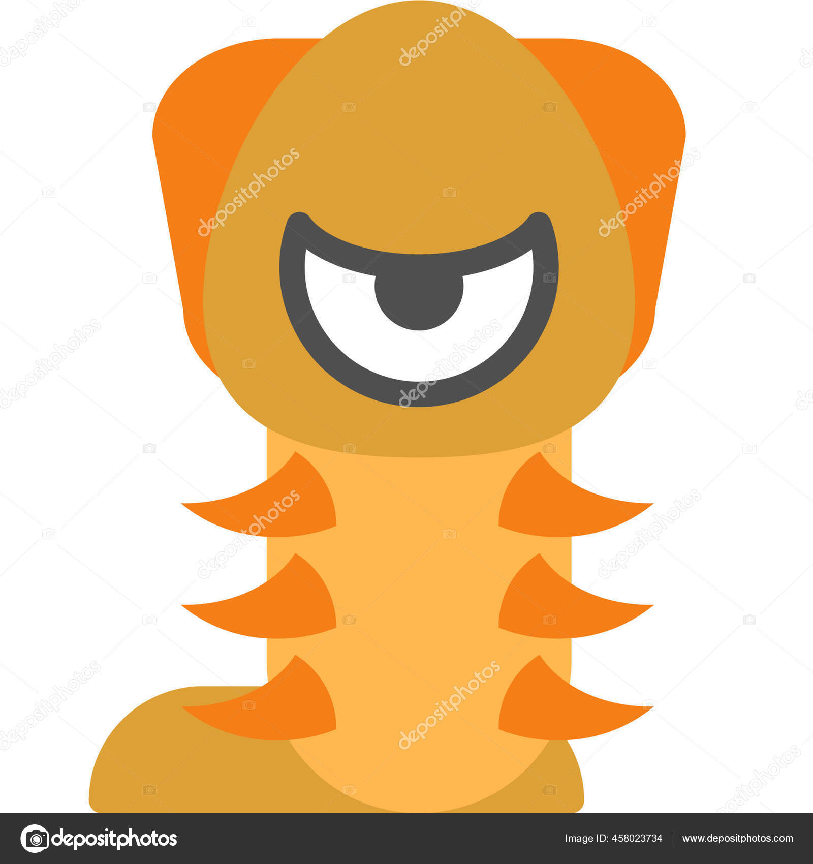 Worm Character Icon Vector Illustration Isolated White Background Stock ...