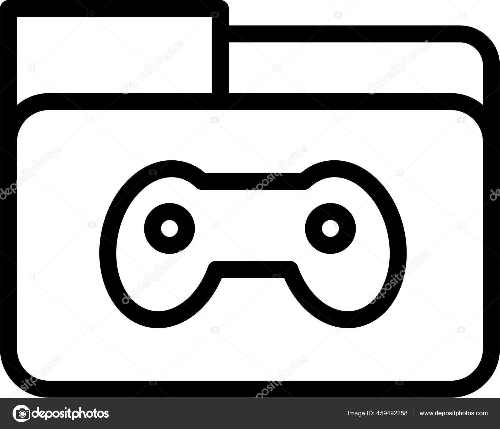 Joystick Folder Icon Vector Illustration Isolated White Background ...