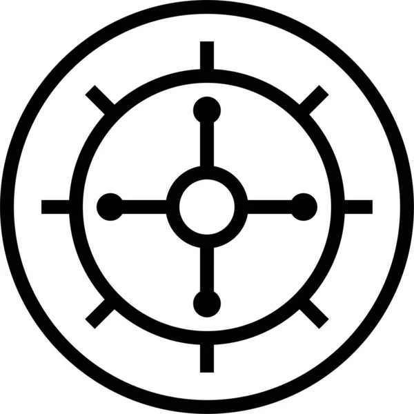 Target Icon Black Style Isolated White Background Vector Illustration ...