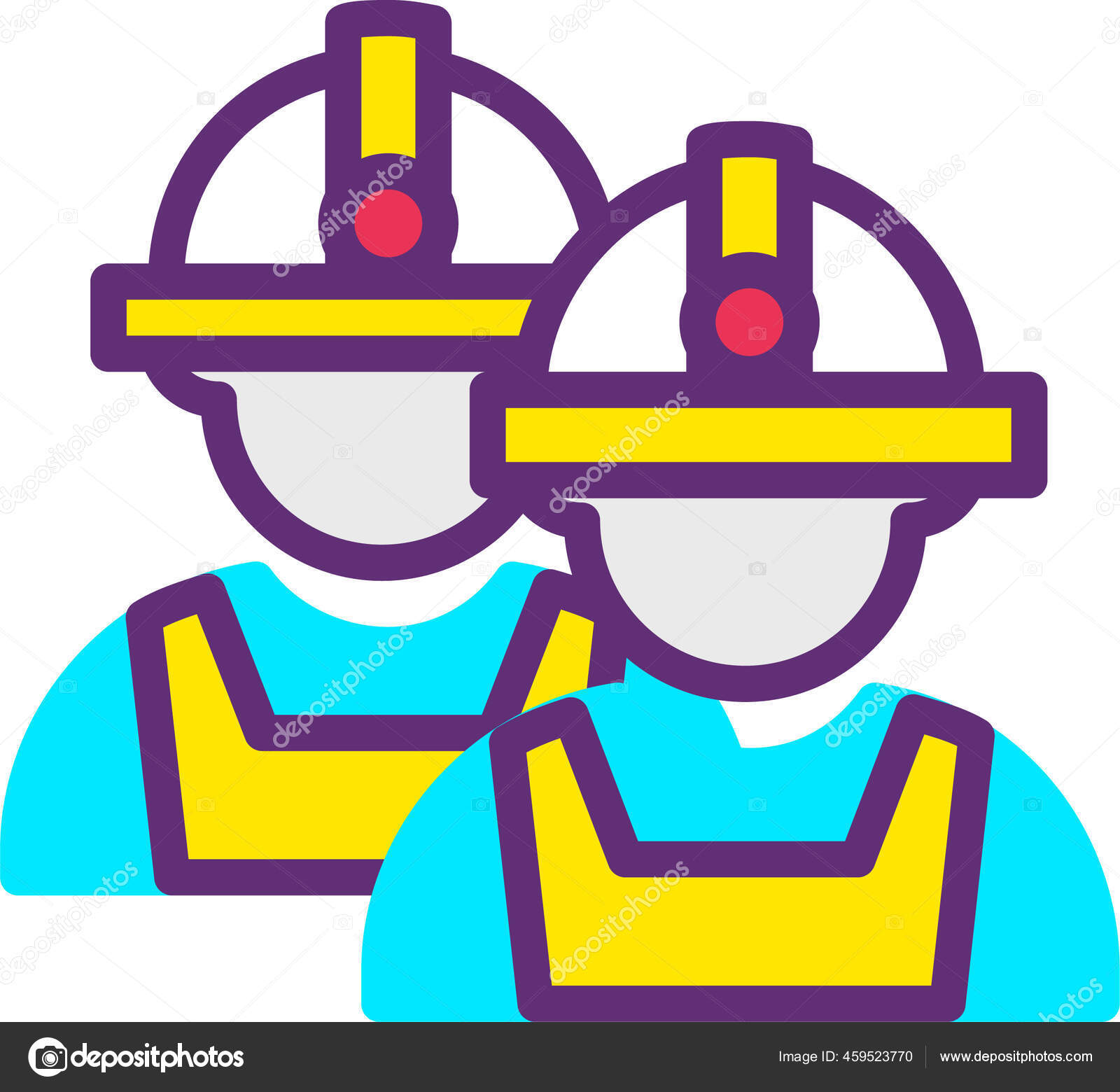 Construction Workers Icon Simple Vector Illustration Isolated White ...