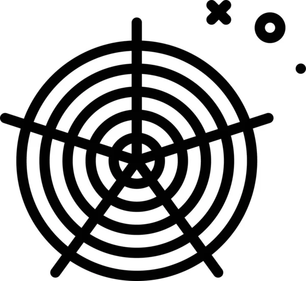 Target Icon Black Style Isolated White Background Vector Illustration ...