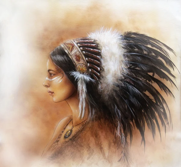 Native American Woman Painting Beautiful