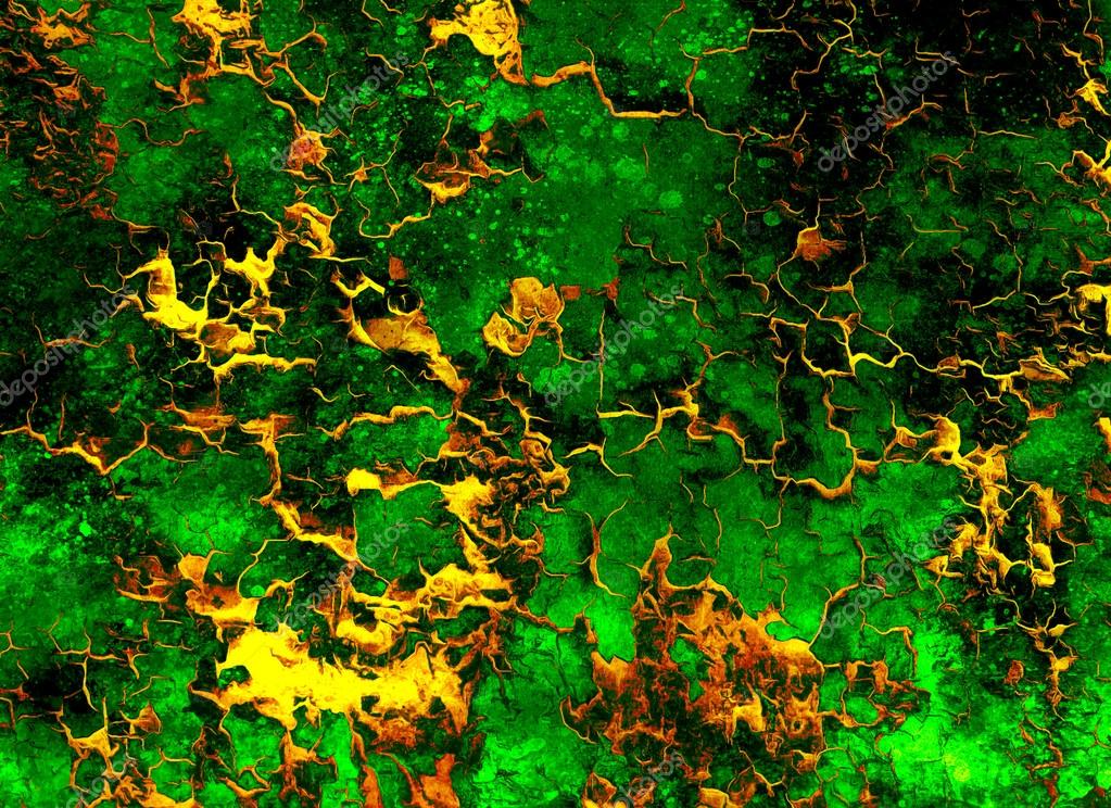 Abstract gold background, color collage with spots and desert crackle ...