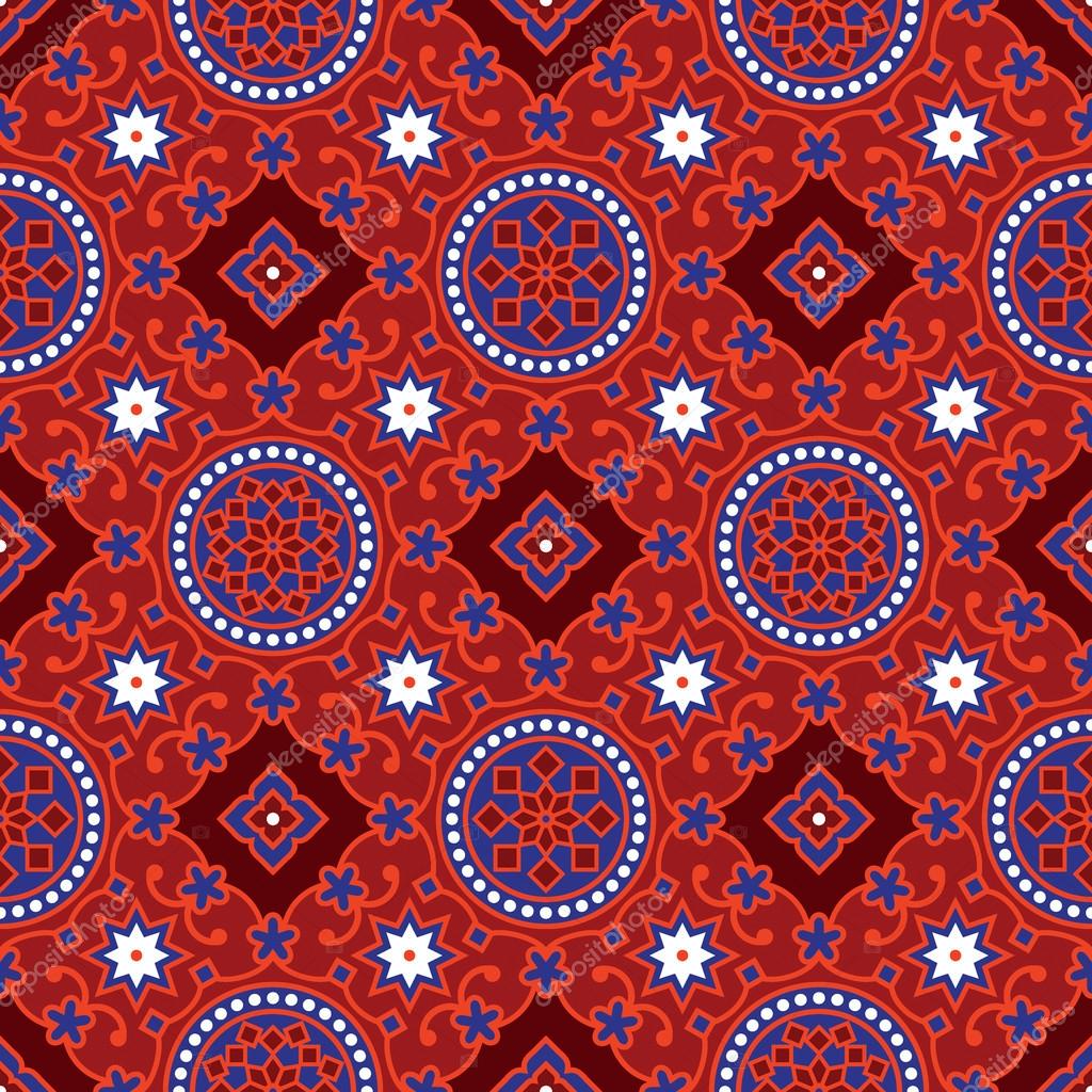 Sindhi traditional blue & red ajrak pattern Stock Vector Image by ...